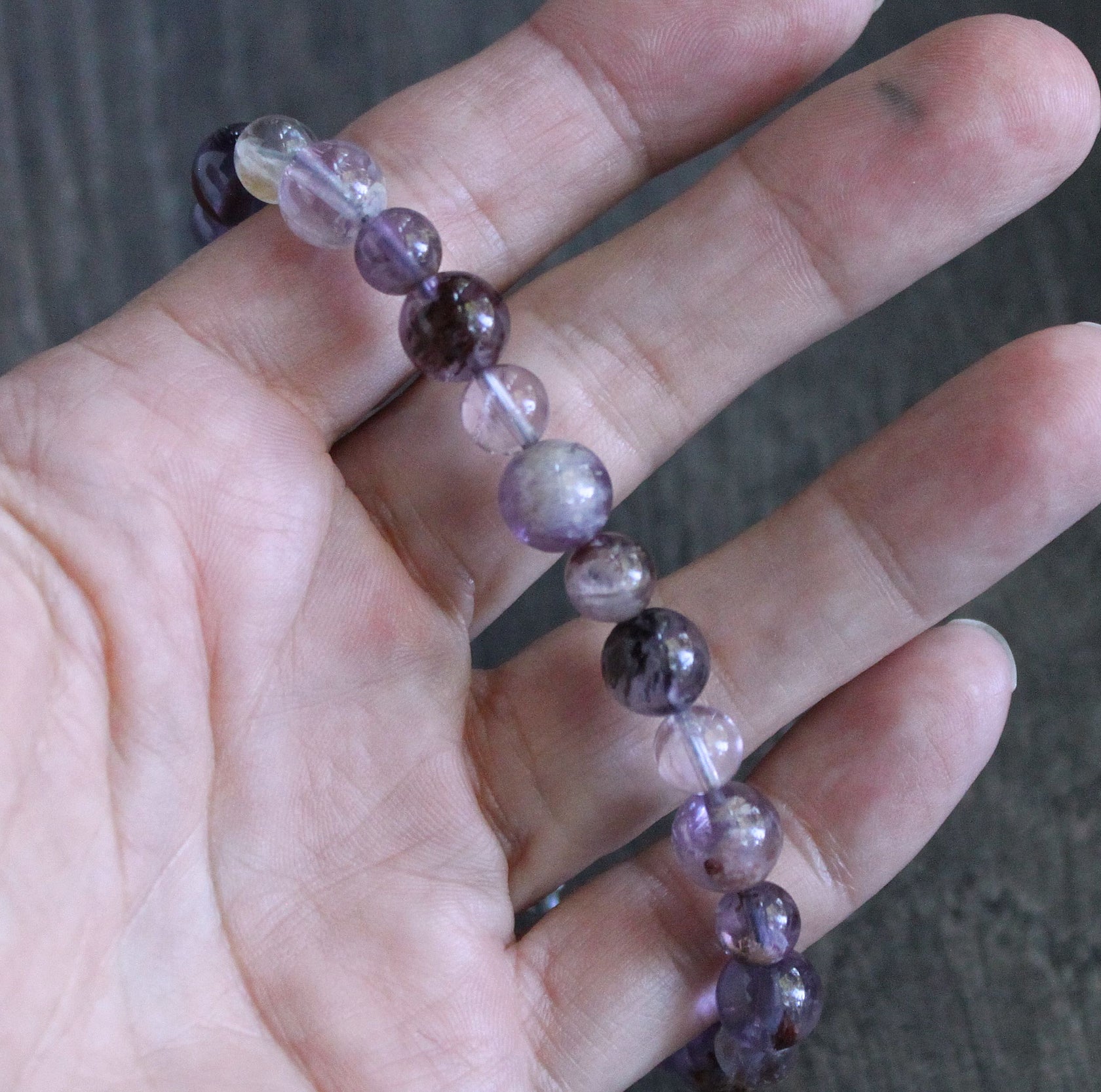 Men's Super Seven Amethyst Bead Bracelet, 8mm – LynnToddDesigns